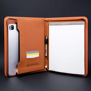 Custom PU Leather Portfolio,personalized Zippered Padfolio Cover,a4 ...