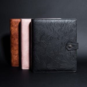 Embossed A4/A5/B5 Binder Cover,custom 6-ring Binder Leather Notebook ...