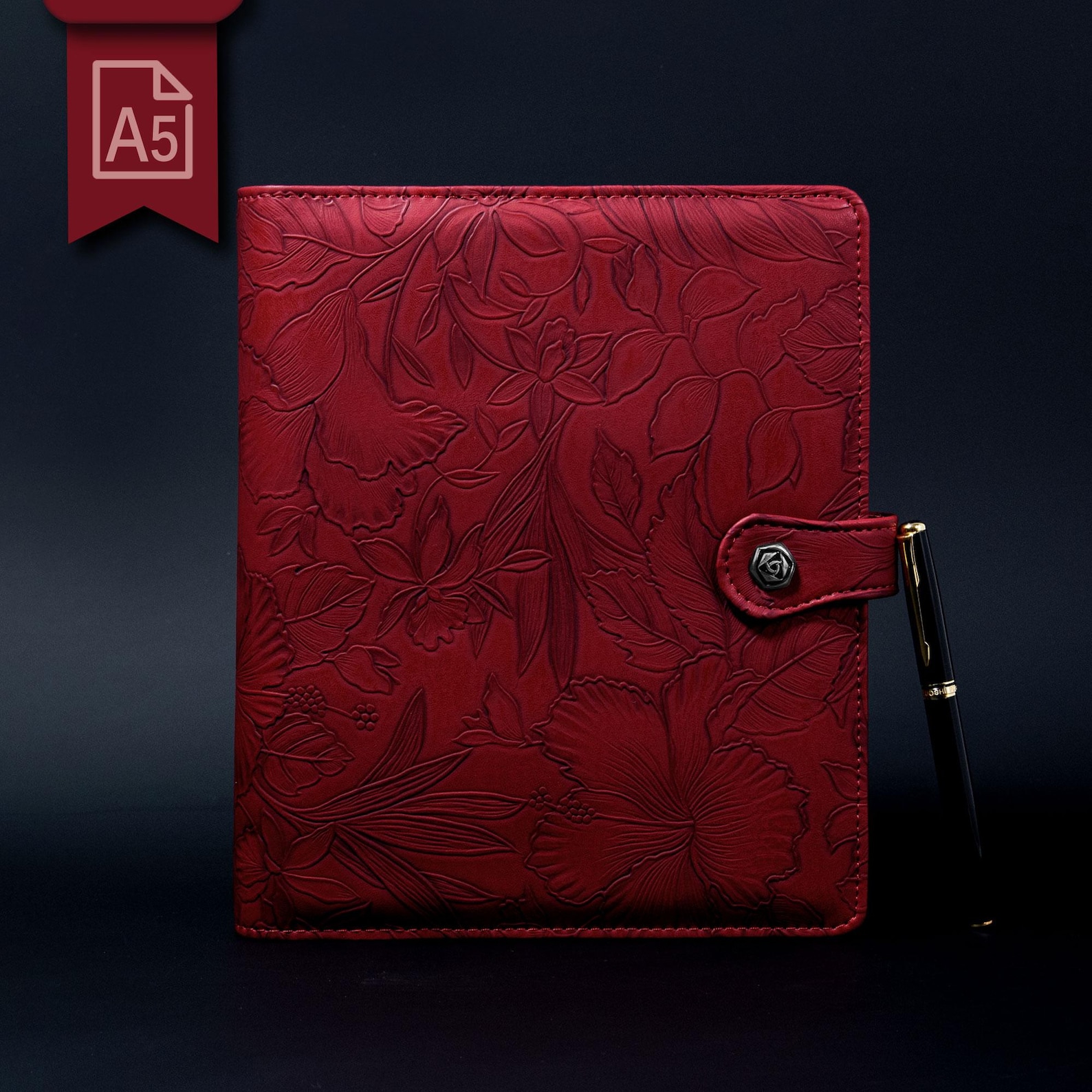 Personalized A6/A5/B5/A4 Binder Cover, Embossed 6-ring Binder, Custom ...