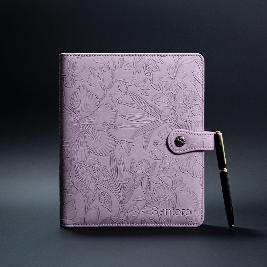 Engraved Embossed Leather Journal,6-ring Binder Padfolio for Planner,a5 ...