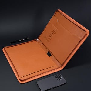 Custom PU Leather Portfolio,personalized Zippered Padfolio Cover,a4 ...