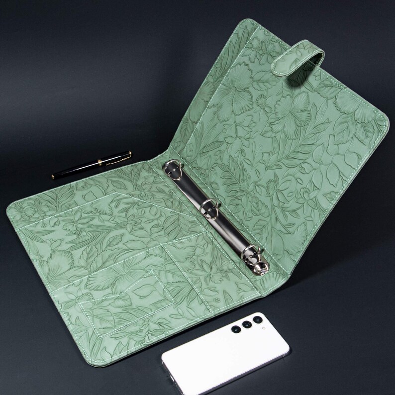 Embossed PU Leather Binder Cover,personalized 3-ring Binder Leather ...