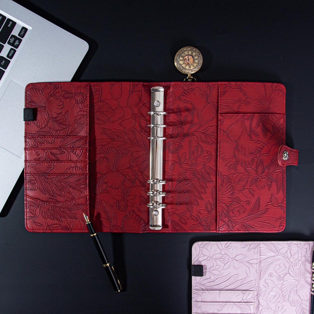 Embossed Leather Planner Cover,a4/a5/b5 Leather Binder Cover ...