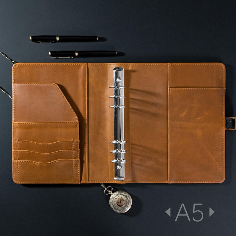 Custom A5/B5/A4 Genuine Leather Journal, Personalized Leather Binder ...