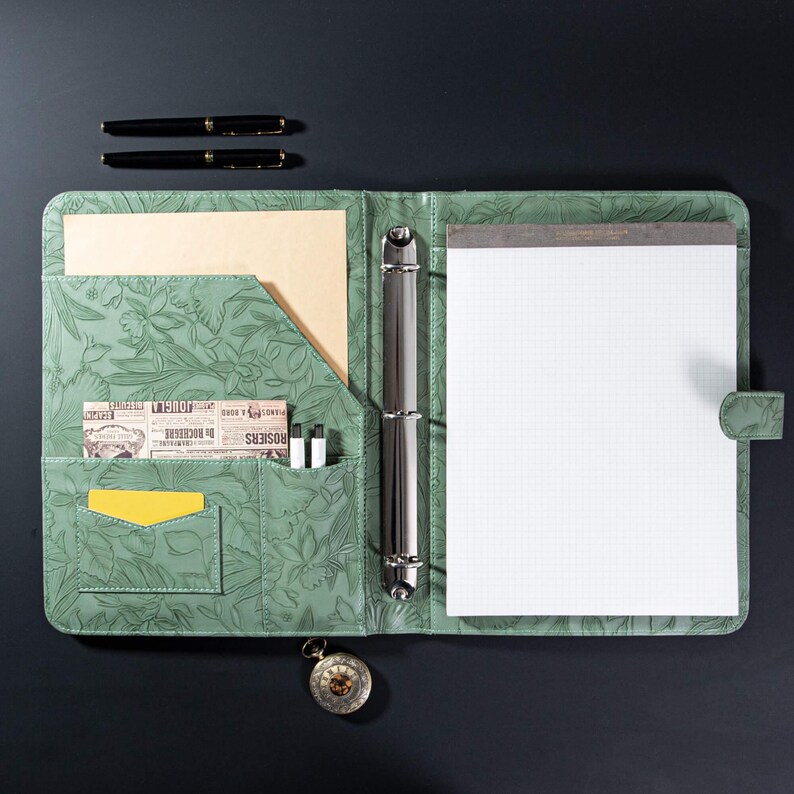 Embossed PU Leather Binder Cover,personalized 3-ring Binder Leather ...