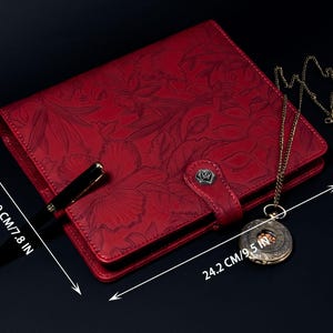 Embossed A4/A5/B5 Binder Cover, Elegant Leather Planner Folder, Custom ...