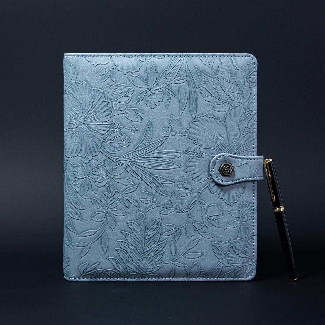 Embossed Leather Ring Binder Cover,elegant A5 Planner 6 Ring Leather ...