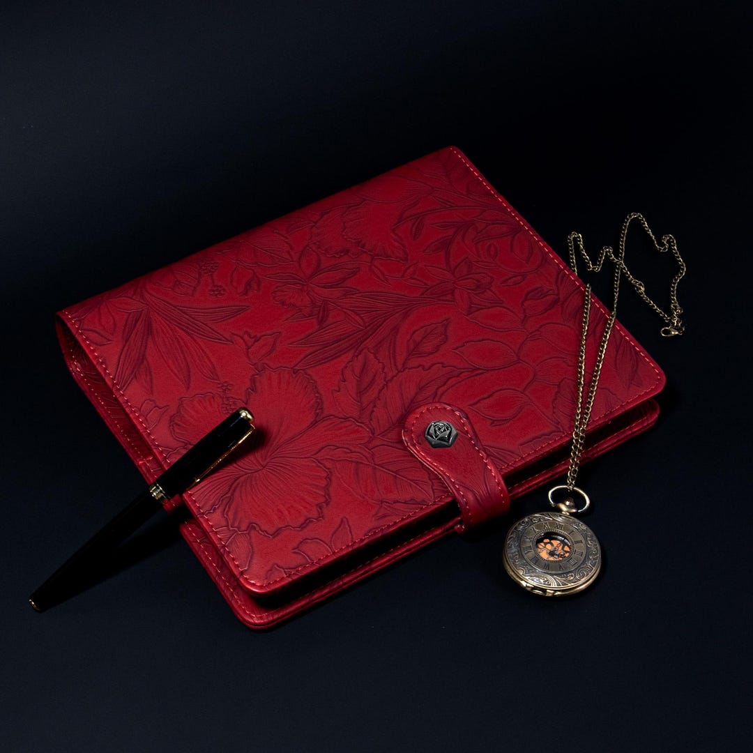 Personalized A4/A5/B5 Ring Binder Planner, Embossed Leather Binder ...