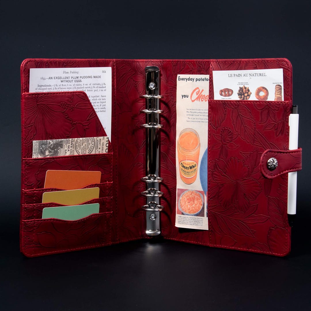 Embossed A4/A5/B5 Binder Cover, Elegant Leather Planner Folder, Custom ...