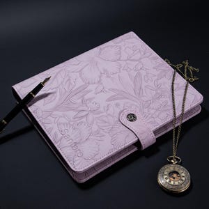 Engraved Embossed Leather Journal,6-ring Binder Padfolio for Planner,a5 ...