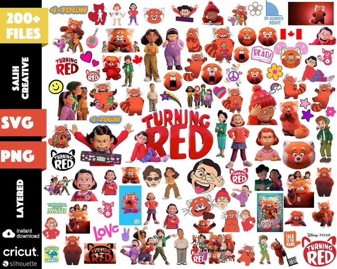 200 Turning Red Bundle Png Files Turning Red Png, Red Panda Svg, 4 Town ...