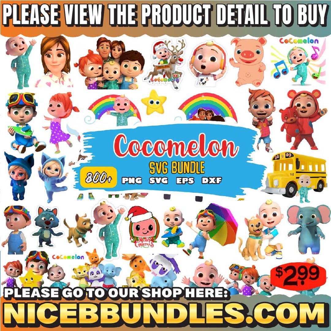 800 Files Cocomelon Bundle, Layered Cartoon Svg,png,pdf, Vector ...