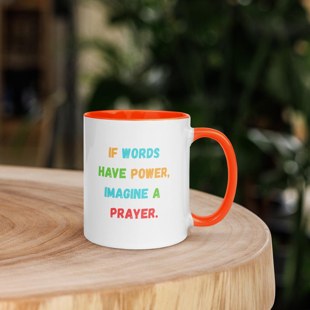 Prayer Mug, Christian Coffee Cup With Color Inside - Etsy