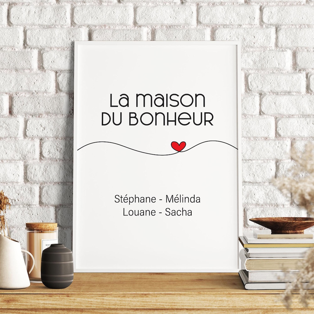 Personalized La Maison Du Bonheur Poster Family Poster With First Names ...