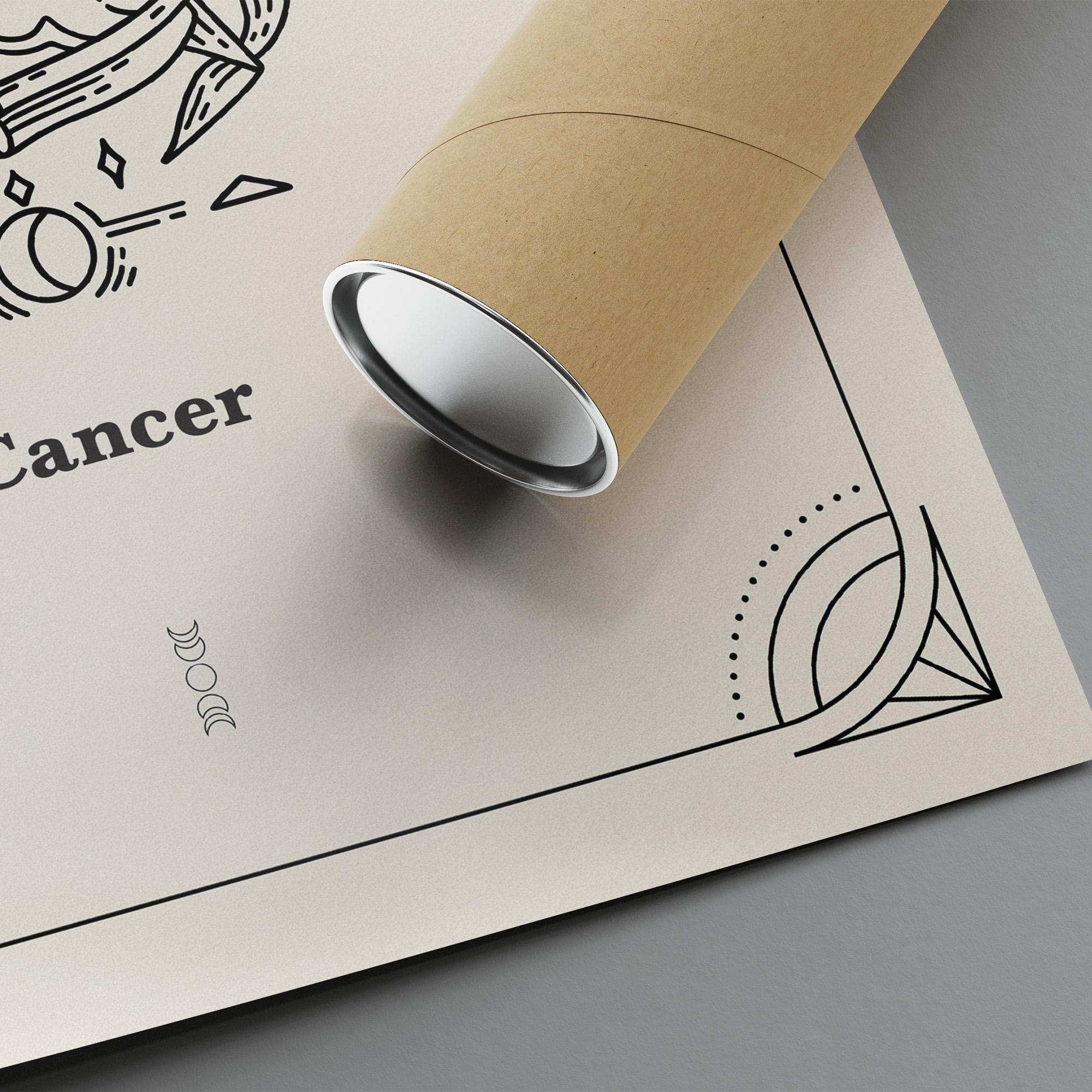 Cancer Astrological Sign Poster Zodiac Sign Poster Horoscope Poster ...