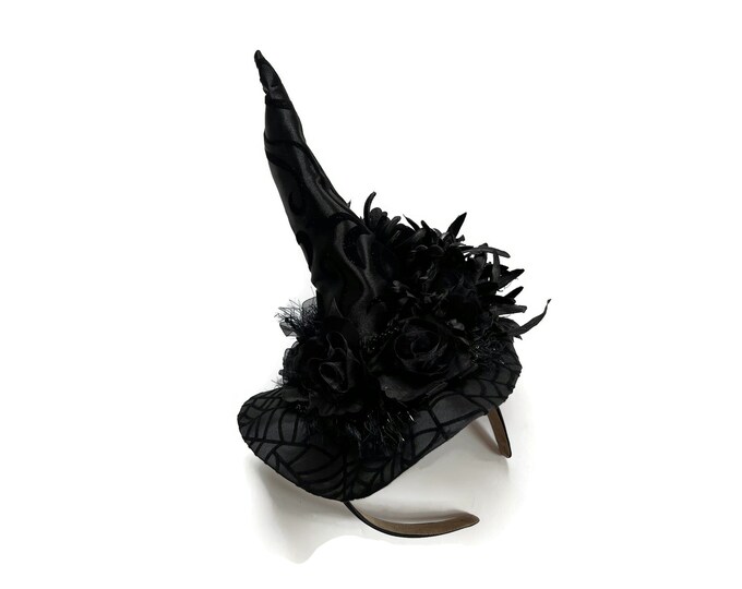 Witch Hat Fascinator, Mini Hat, Burlesque, Pin Up, Spider Queen, Witch ...