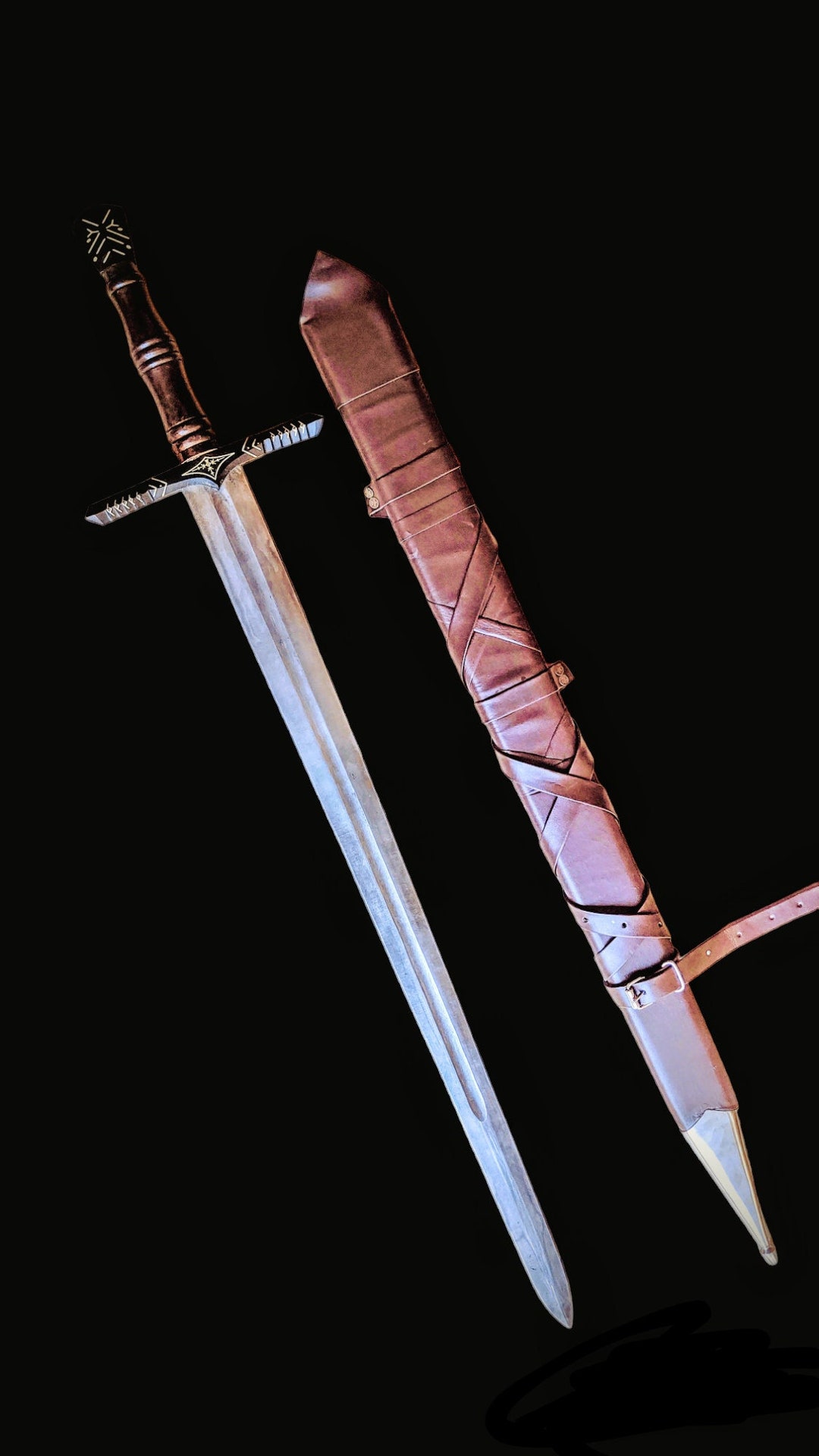 Custom Witcher Sword Sword of Geralt of Rivia Great Sword and Feline ...