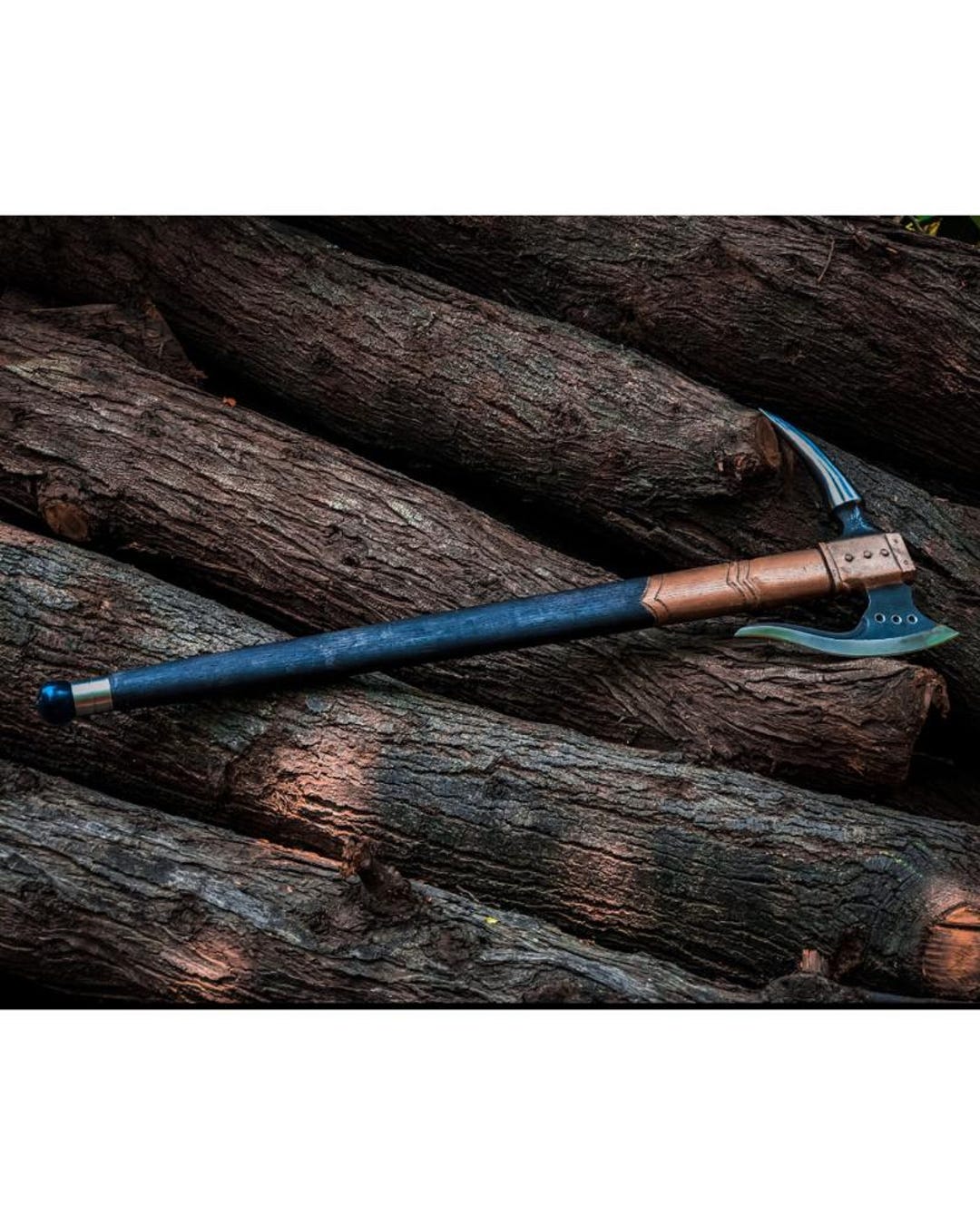 Hand-forged Viking War Hammer Axe: Carbon Steel Head, Custom Wood ...