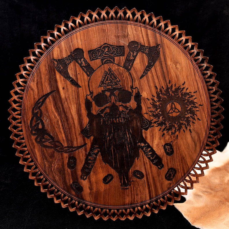 Custom Viking Table, Viking Wooden Table, Viking Warrior Carved Table ...