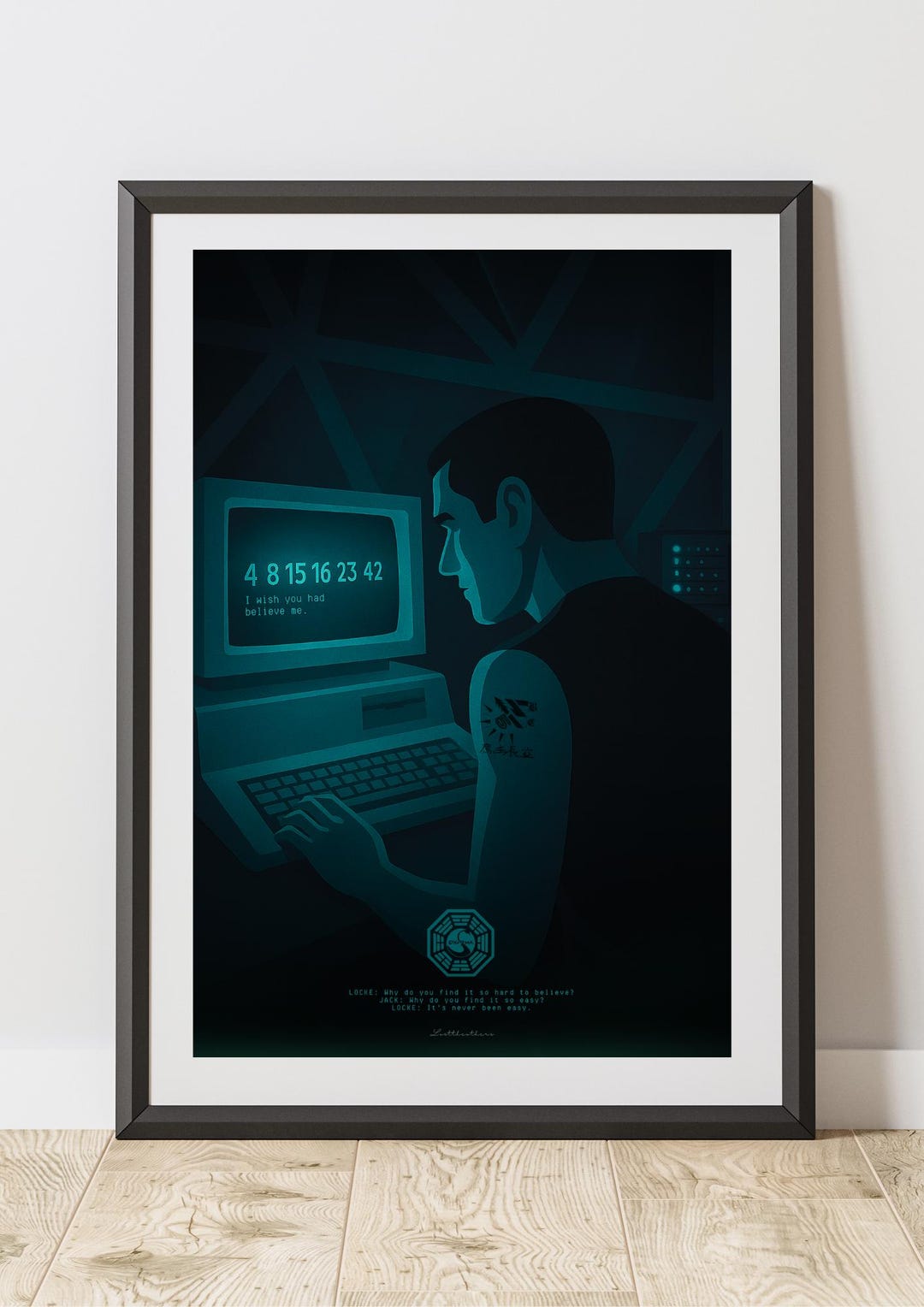 LOST Tv Show Hatch Poster – Jack Shephard Pushing the Button – Fan Art ...