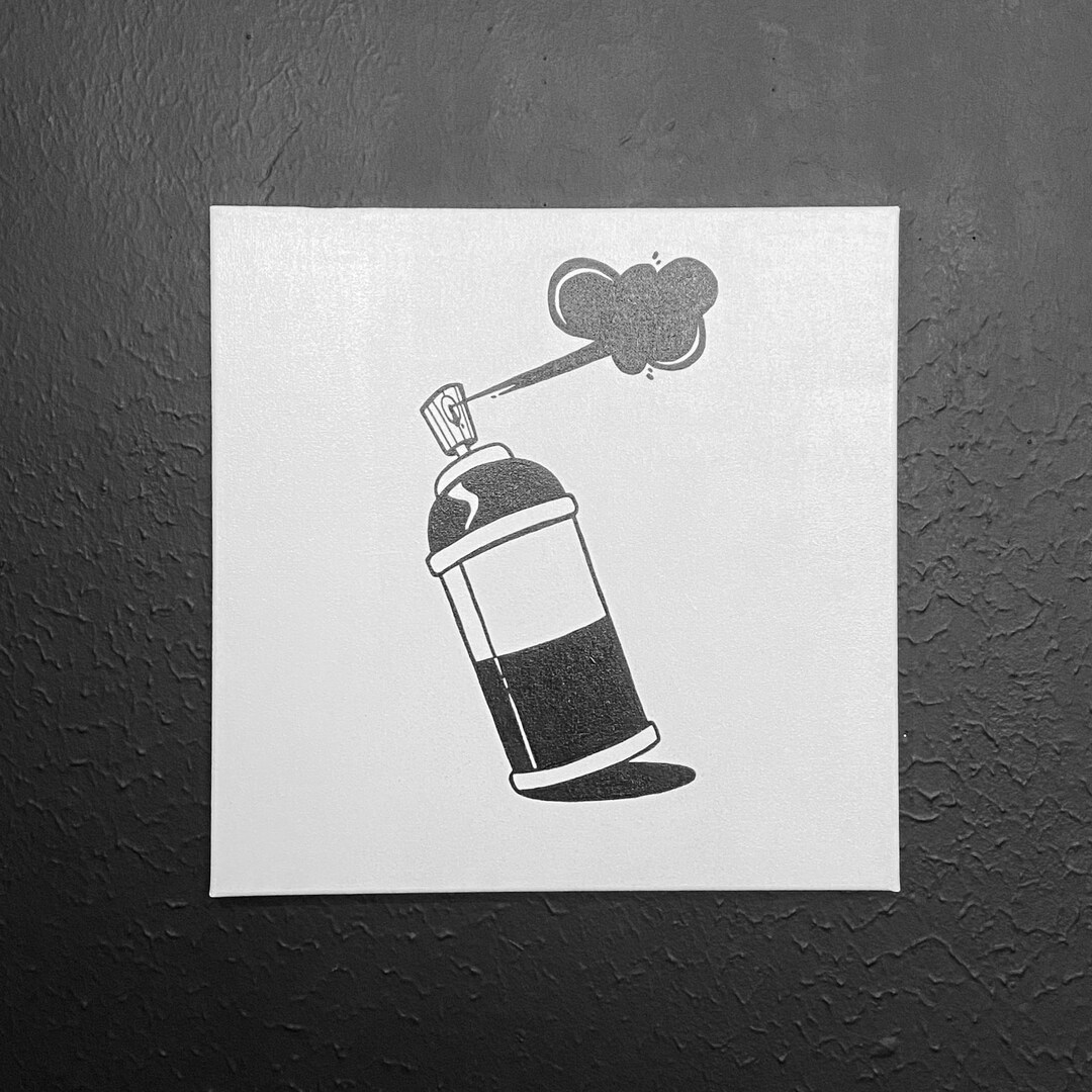 Spraycan | Original Acrylic Painting on 14x14 Canvas - Etsy