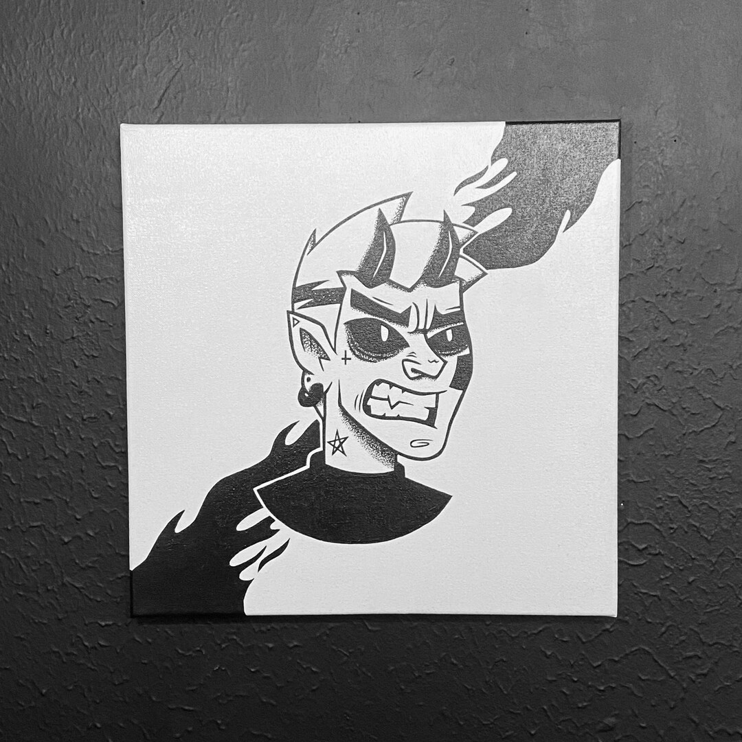 Demon | Original Acrylic Painting on 14x14 Canvas - Etsy