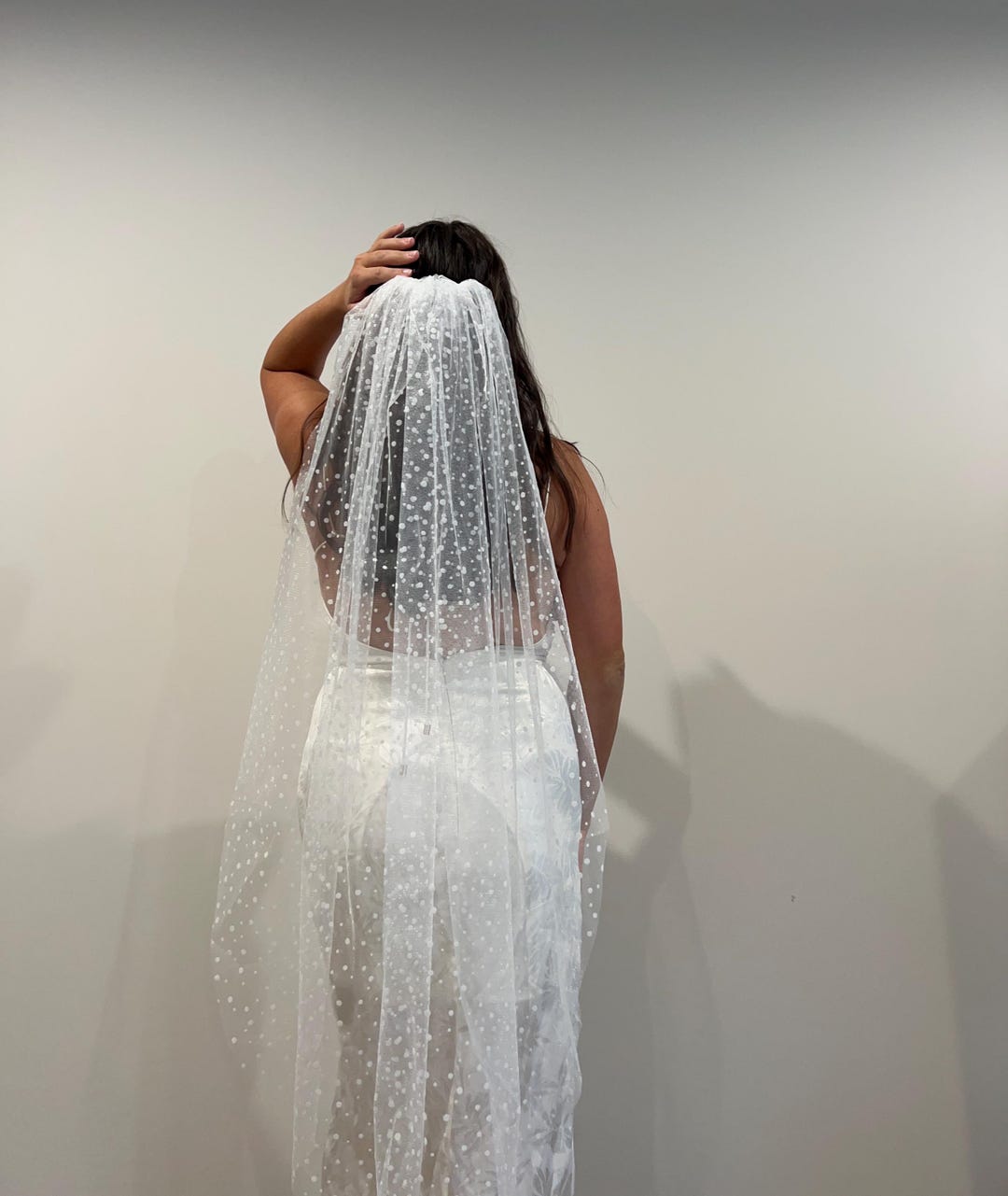 Dainty Polka Dot Bridal Veil Bachelorette Party Fun Veil Bridal Shower ...