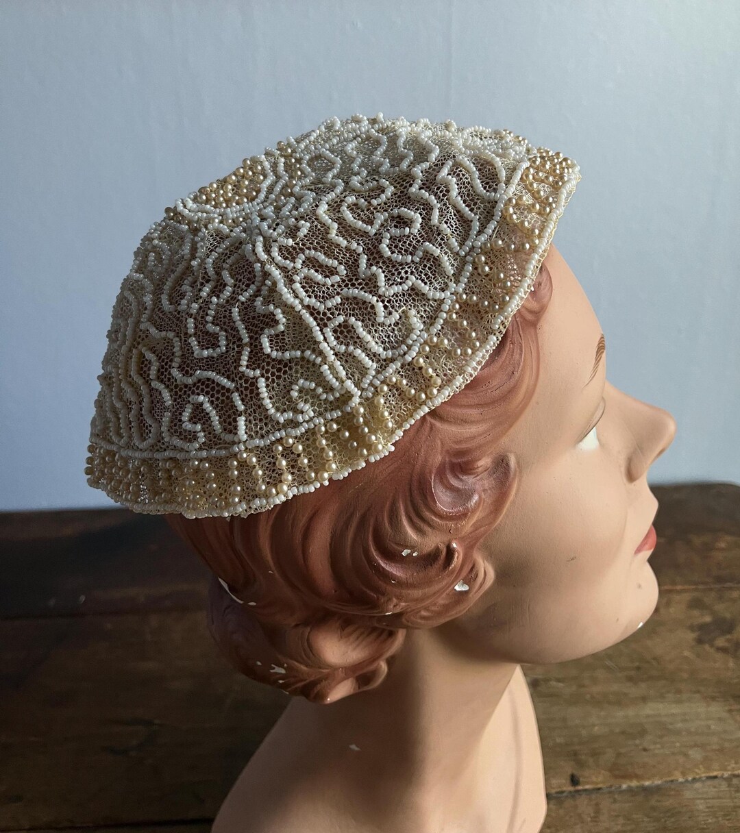 Vintage 1940s Beaded Women's Skull Cap Pearls - Etsy