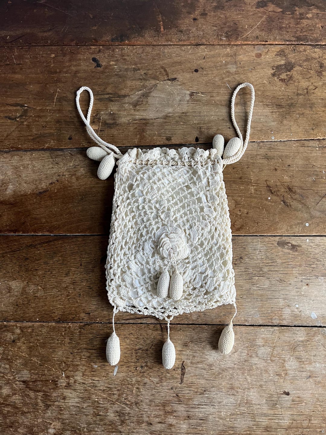 Antique Victorian Edwardian Women's Crochet Drawstring Bag - Etsy