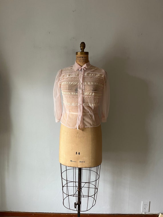 sheer pink vintage blouse - Gem