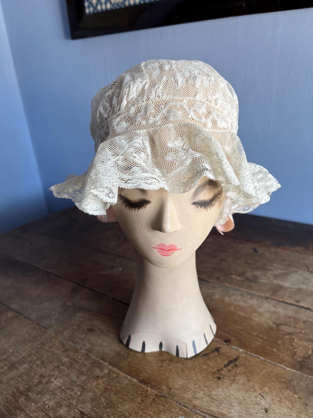 Antique Edwardian 1920s Lace Night Cap Hat - Etsy