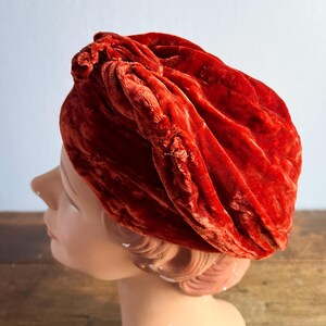 Vintage 1920s 1930s Rust Velvet Cloche Hat Turban - Etsy
