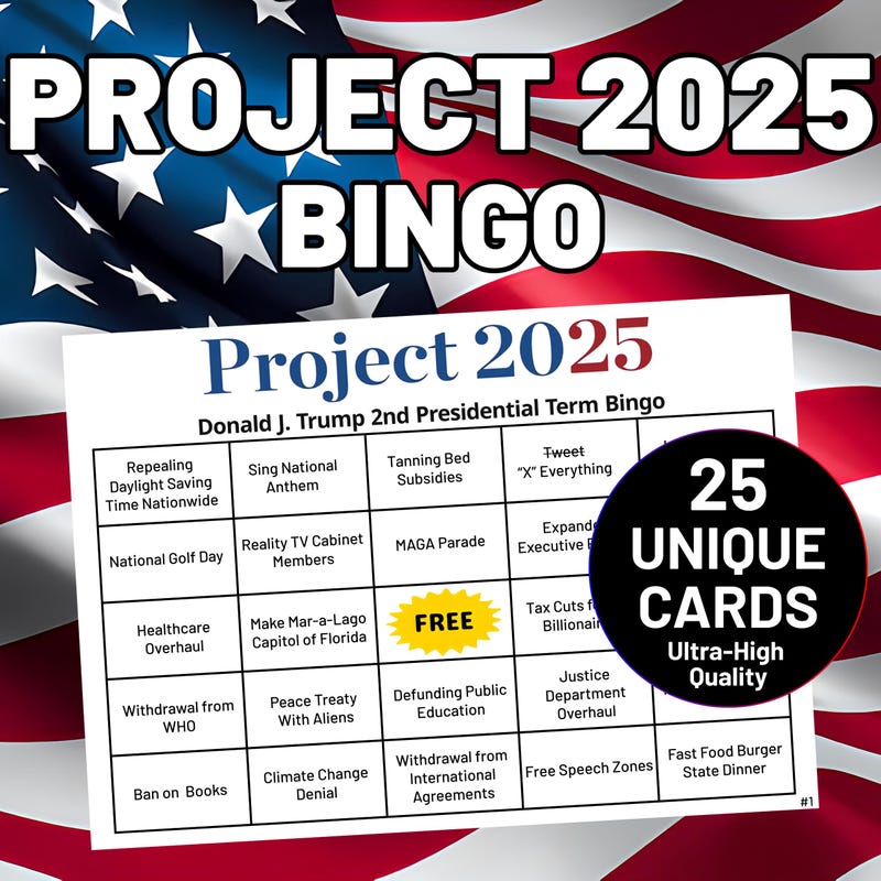 Trump Bingo Card - Etsy