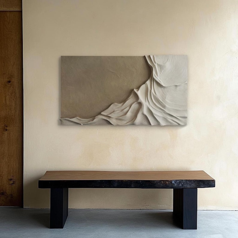 Beige 3D Wood Wall Art: Minimalist Home Decor Sculpture - Etsy