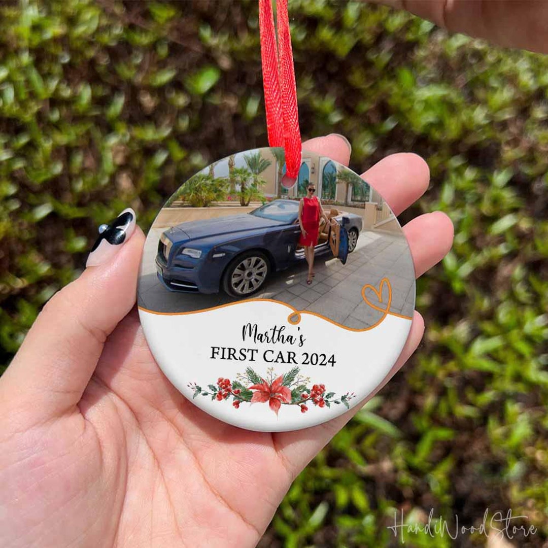 Personalized First Car Christmas Ornament, Customized Photo New Car ...