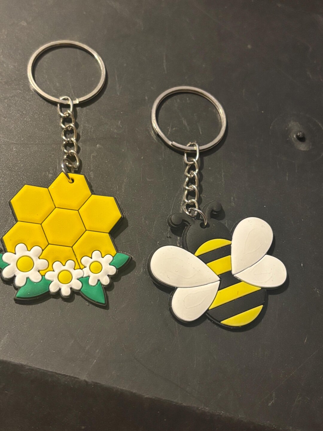 Set of Two Bee Key Rings - Etsy