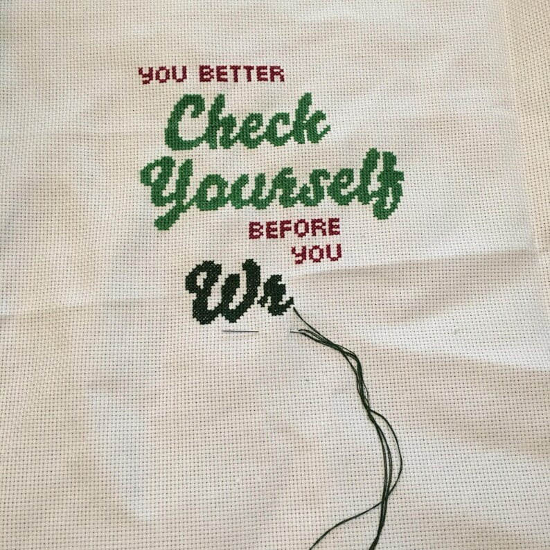 You Better Check Yourself - Ice Cube Quote - Cross Stitch Pattern - Etsy