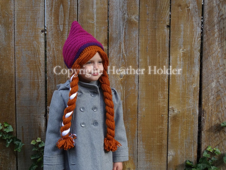Anna (frozen) Crocheted Hat Pattern - Instant Download - Etsy