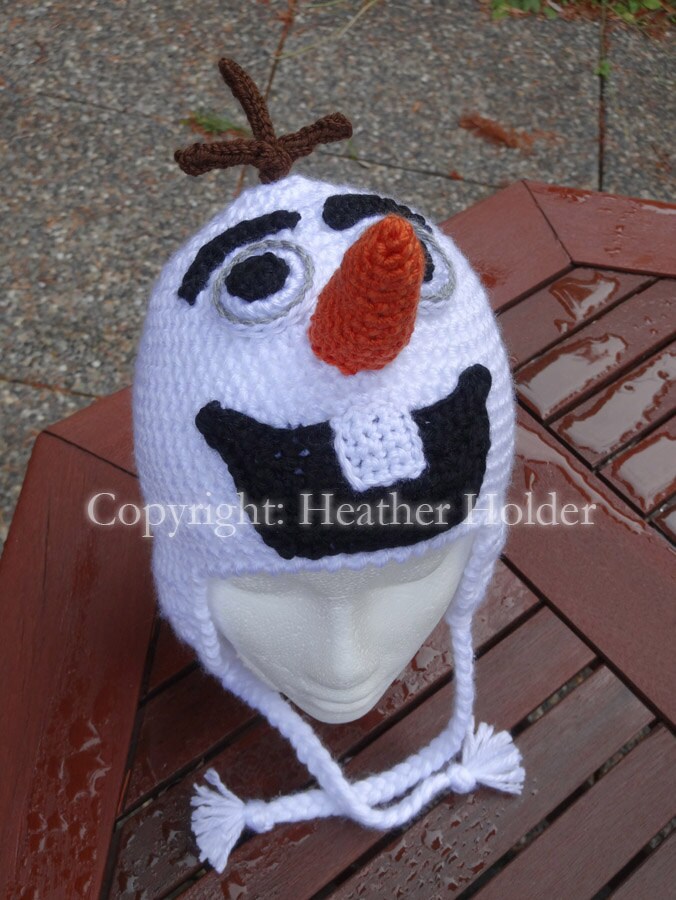 Olaf the Snowman (frozen) Crocheted Hat Pattern - Instant Download - Etsy
