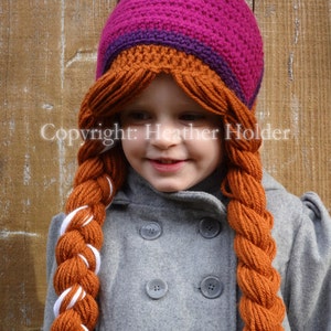 Anna (frozen) Crocheted Hat Pattern - Instant Download - Etsy