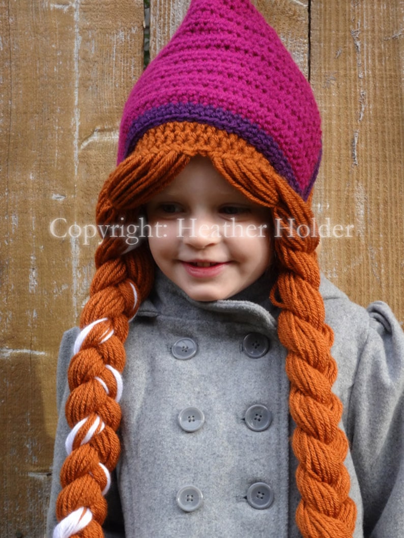 Anna (frozen) Crocheted Hat Pattern - Instant Download - Etsy