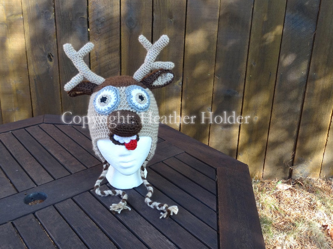 Sven the Reindeer Crocheted Hat Pattern - Instant Download - Etsy