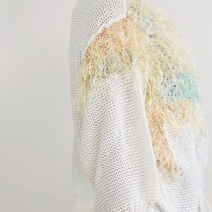 Handmade 80s Edna Ross Vintage Sweater Textured Art Knit Feathered ...