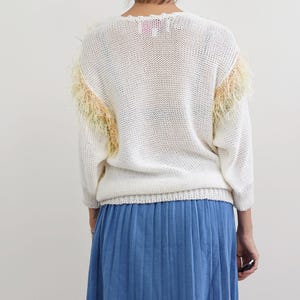 Handmade 80s Edna Ross Vintage Sweater Textured Art Knit Feathered ...