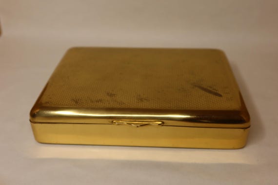 Vintage 1930s State Express Cigarette Brass Tin Box - Gem