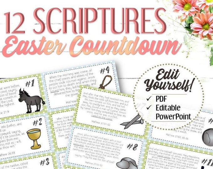 EDITABLE Easter Egg Scripture Countdown INSTANT DOWNLOAD | Etsy