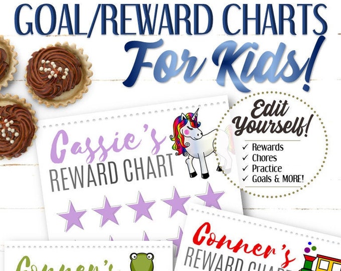 EDITABLE Goal and Reward Chart INSTANT DOWNLOAD - Etsy