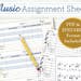 EDITABLE Music Lesson Assignment Sheets INSTANT DOWNLOAD - Etsy