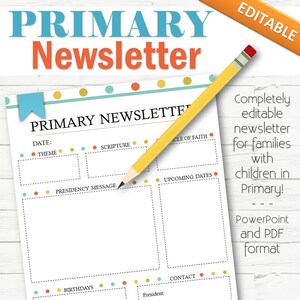 EDITABLE Primary Newsletter - INSTANT DOWNLOAD - Etsy