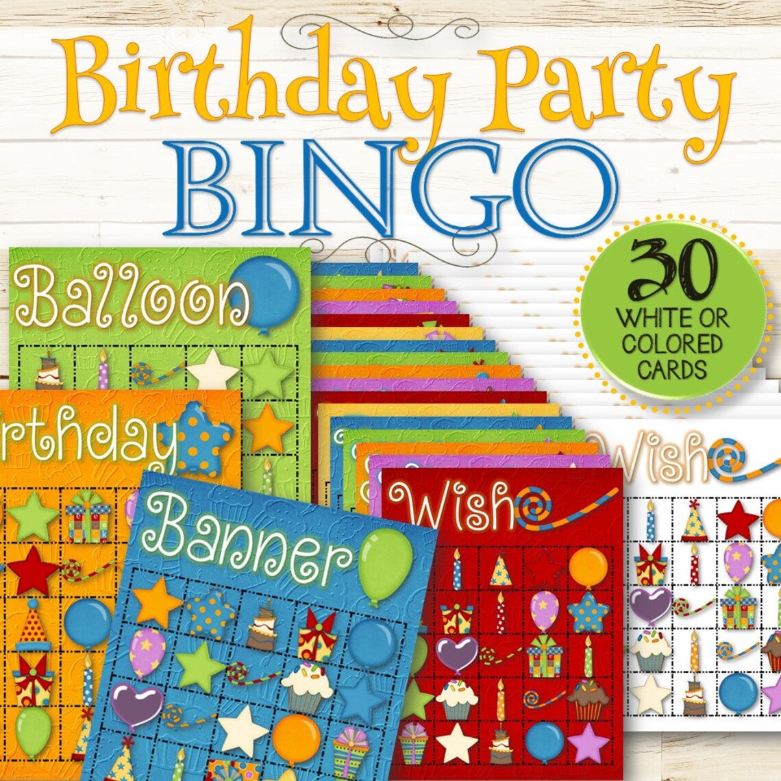 30 Birthday Bingo Cards INSTANT DOWNLOAD | Etsy